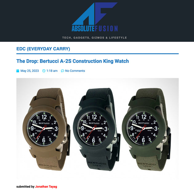 The Drop: Bertucci A-2S Construction King Watch – ultimatefieldwatch ...