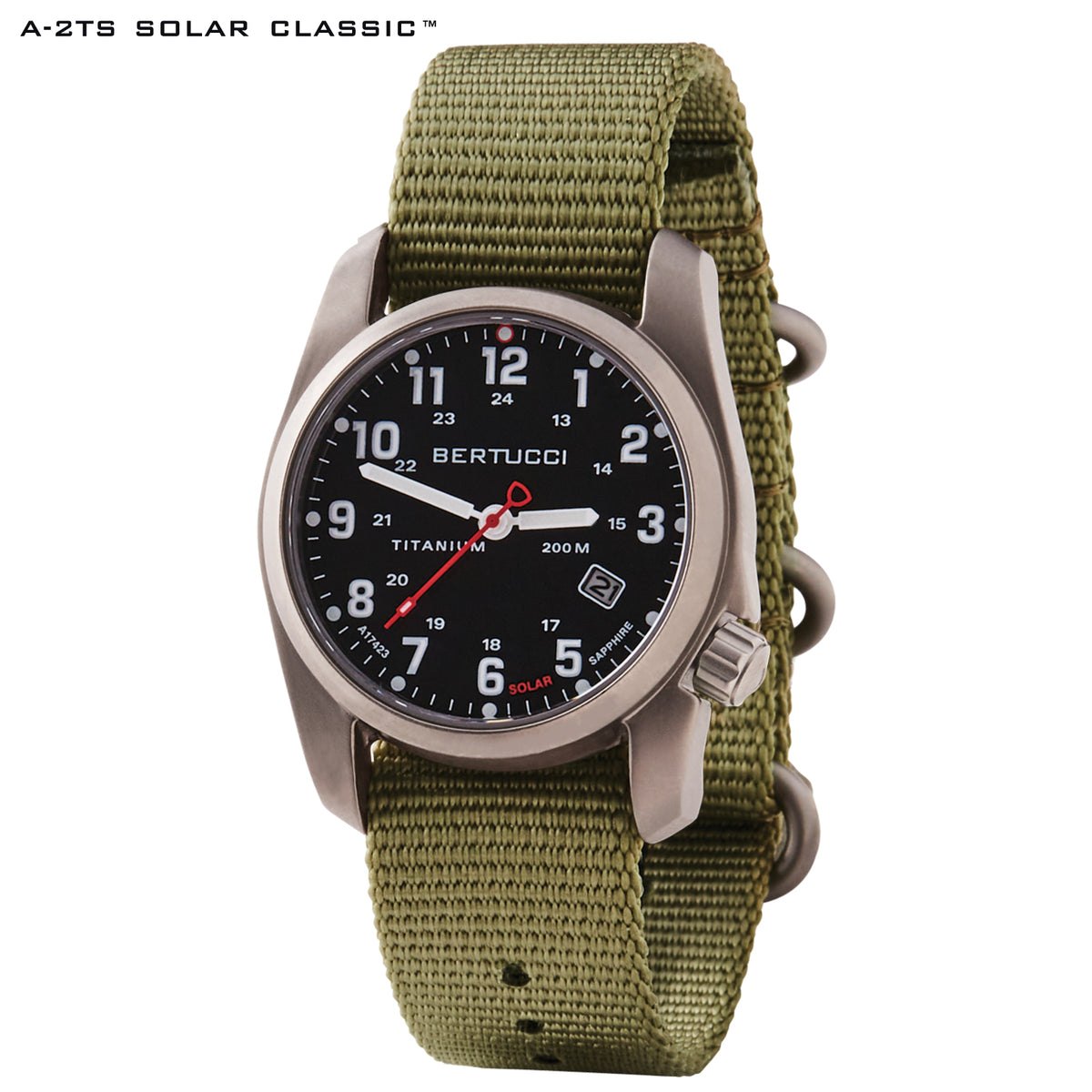 #12801 A-2TS Solar Classic - Black w/ Forest Nylon Band ...