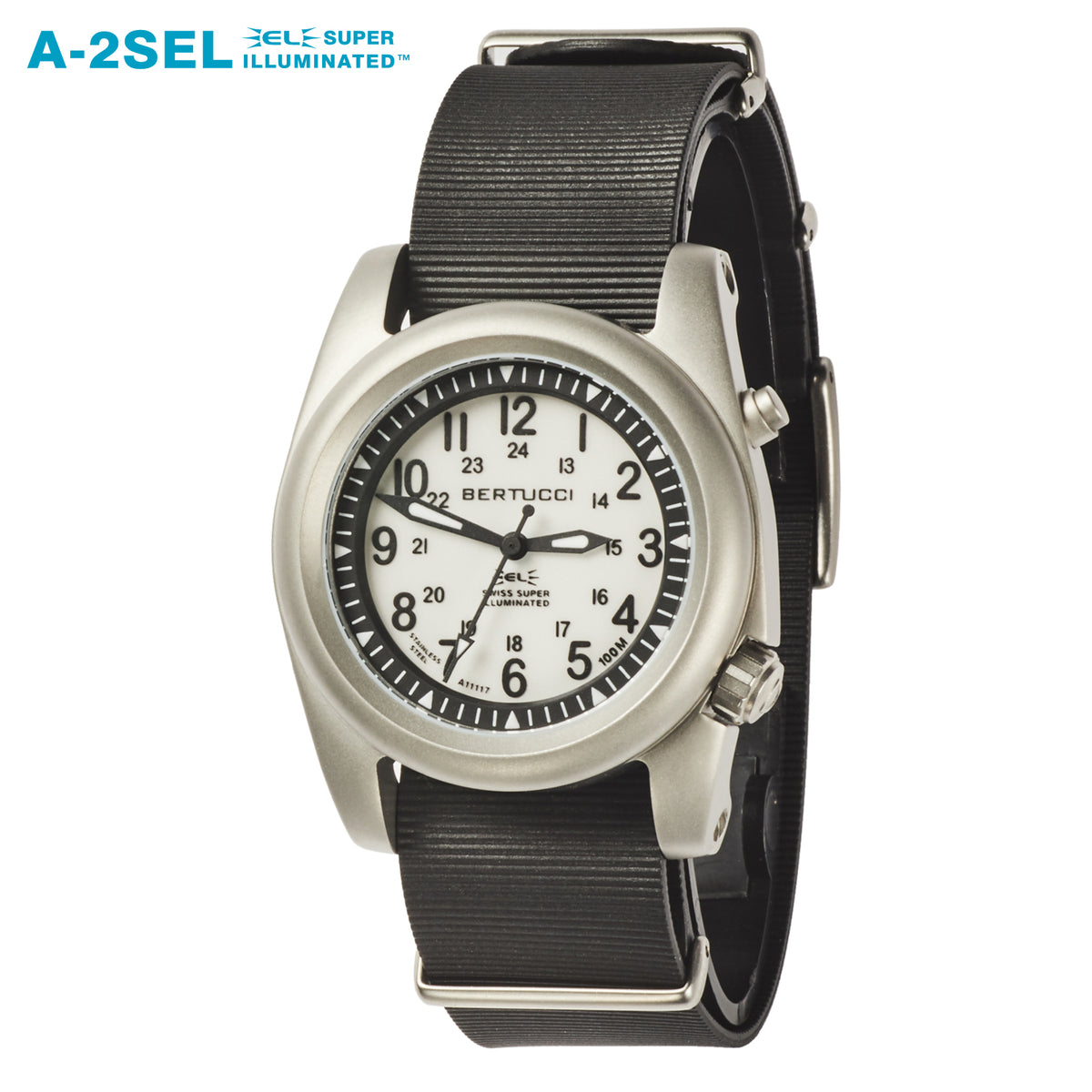 A-2SEL Stainless Steel water resistant Military Field Watch with NATO ...