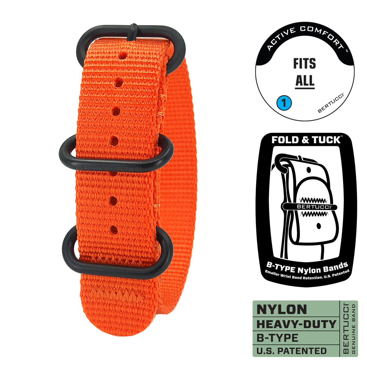 #287B Expeditionary Orange™ w/ black ION hardware, 3/4" - 19 mm size f ...