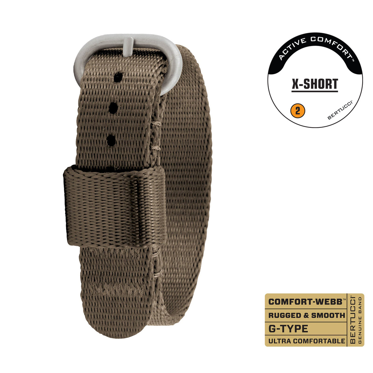 #351XS X-SHORT - Espresso Comfort-Webb™ webbing band, 5/8" - 17 mm siz ...