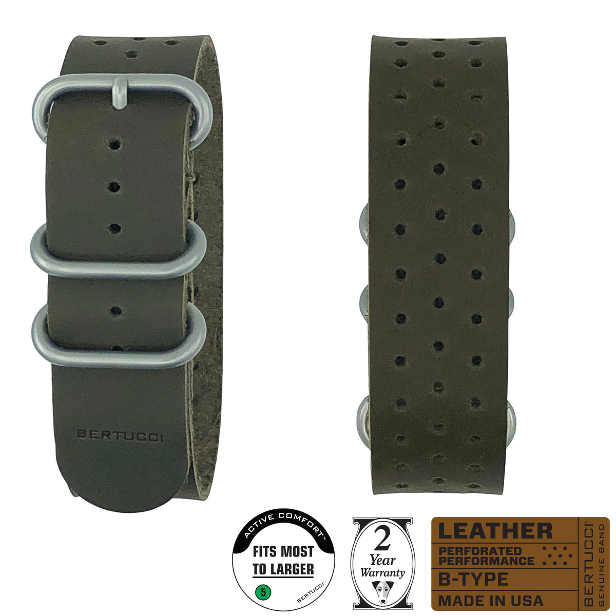 #373BP Greenstone Field Leather™ w/ matte hardware, 7/8" - 22 mm size ...