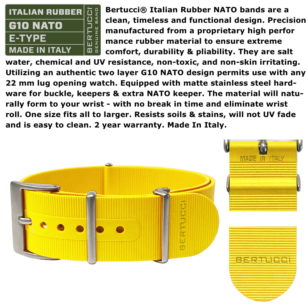 #12146 A-2TR Field Pro, Black dial - Bertucci Pro-Yellow Italian Rubbe ...