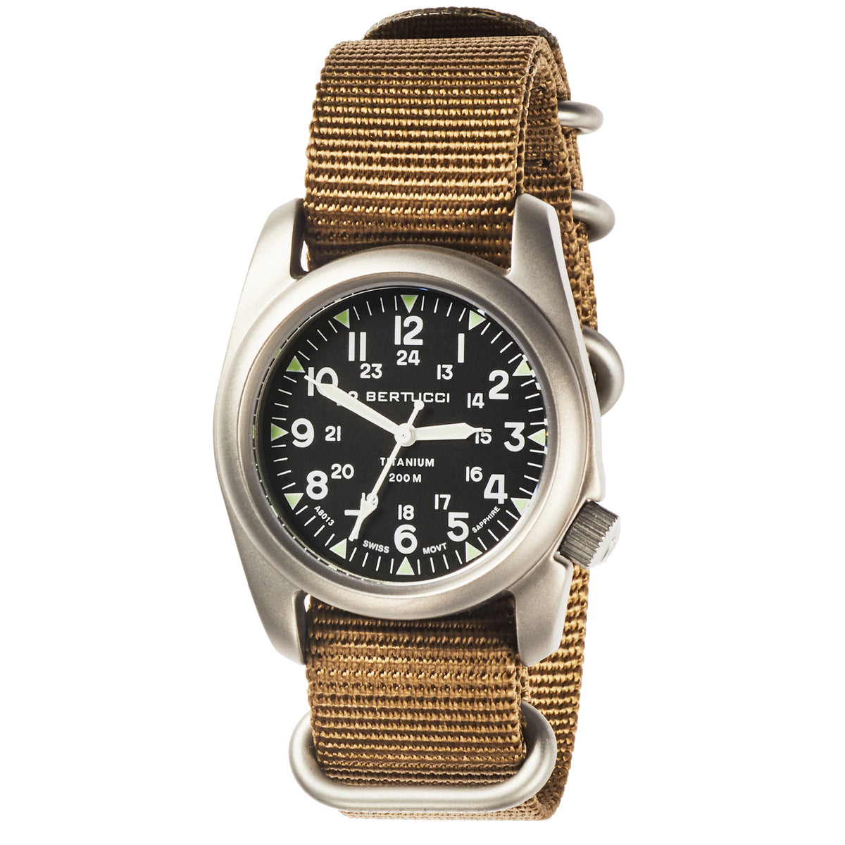 Bertucci A-2T NATO Titanium Military Field Watch Khaki Nylon Band ...